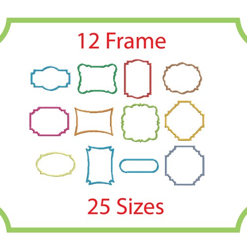 Frame Embroidery Designs Set Floral Design Shape Embroidery - Etsy