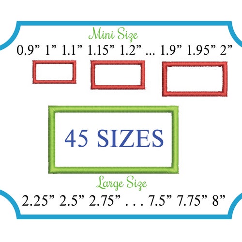 Rectangle Applique Embroidery Design Shape Applique Machine - Etsy