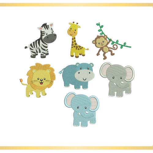 Safari Animals Designs for Embroidery Machine Instant - Etsy