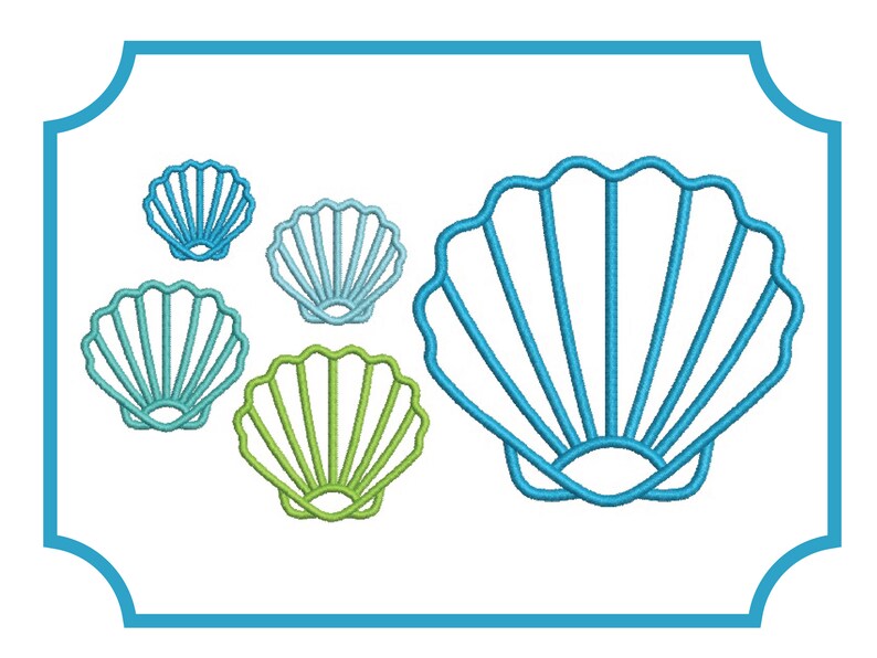 Mini Shell Sea Applique Machine Embroidery Design Seashell - Etsy