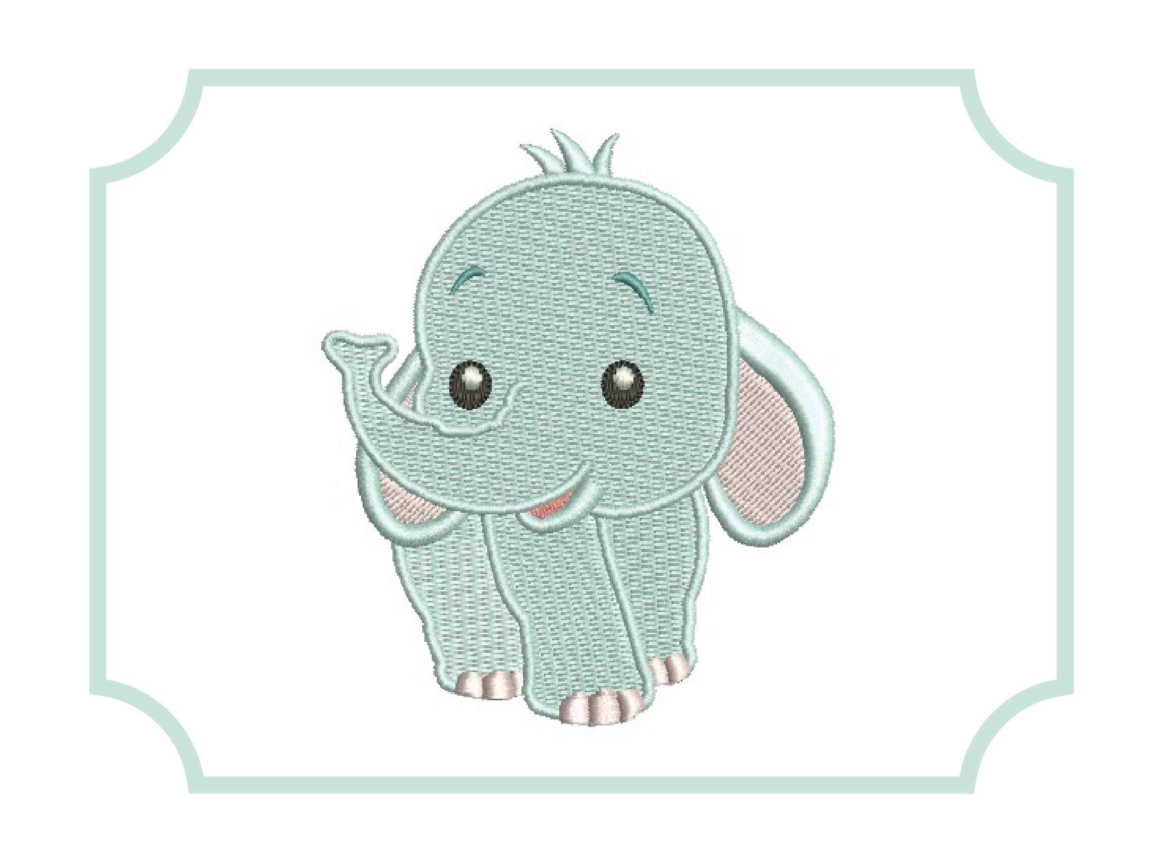 fill stitch safari pattern 4x4 pes dst jef vp3 Baby Elephants Bundle ...