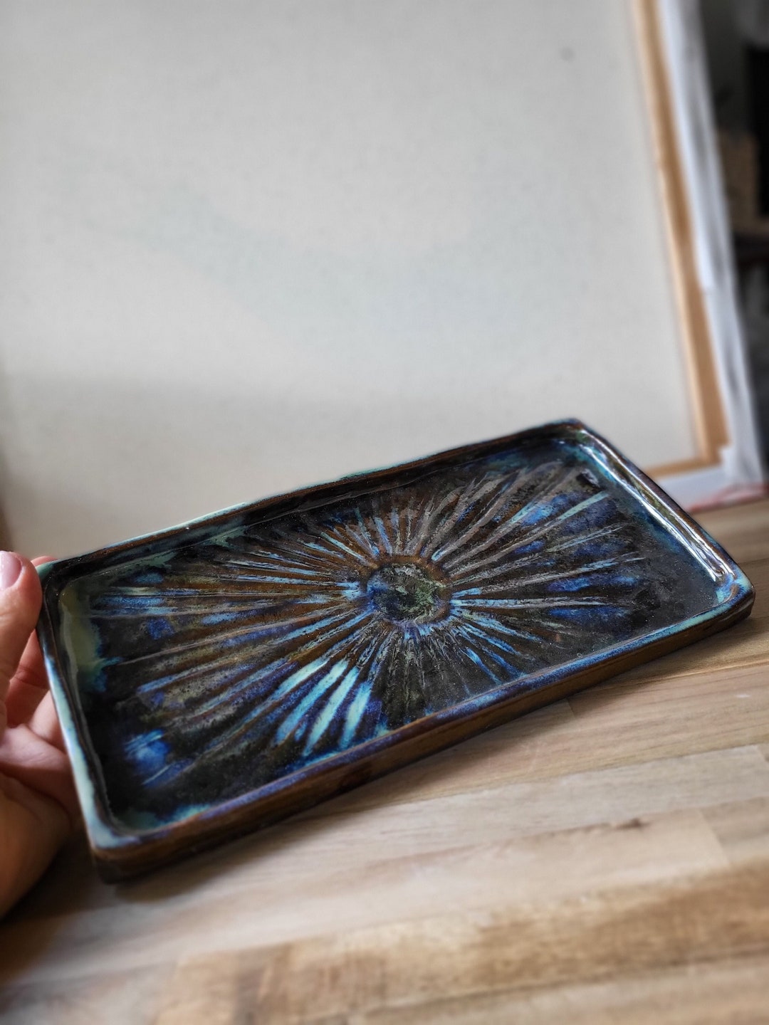 Large, Ceramic Rectangle Plate for Sushi, Tapas, Cakes, Cookies Etc ...