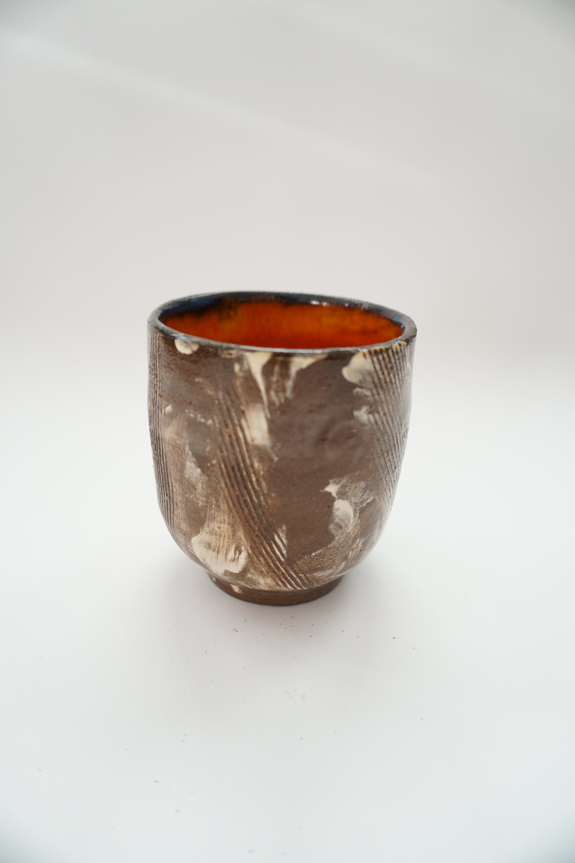 Ceramic Small Tea Cup, Pottery, Tea Ceremony Cup, Orange Cup, Wheel ...