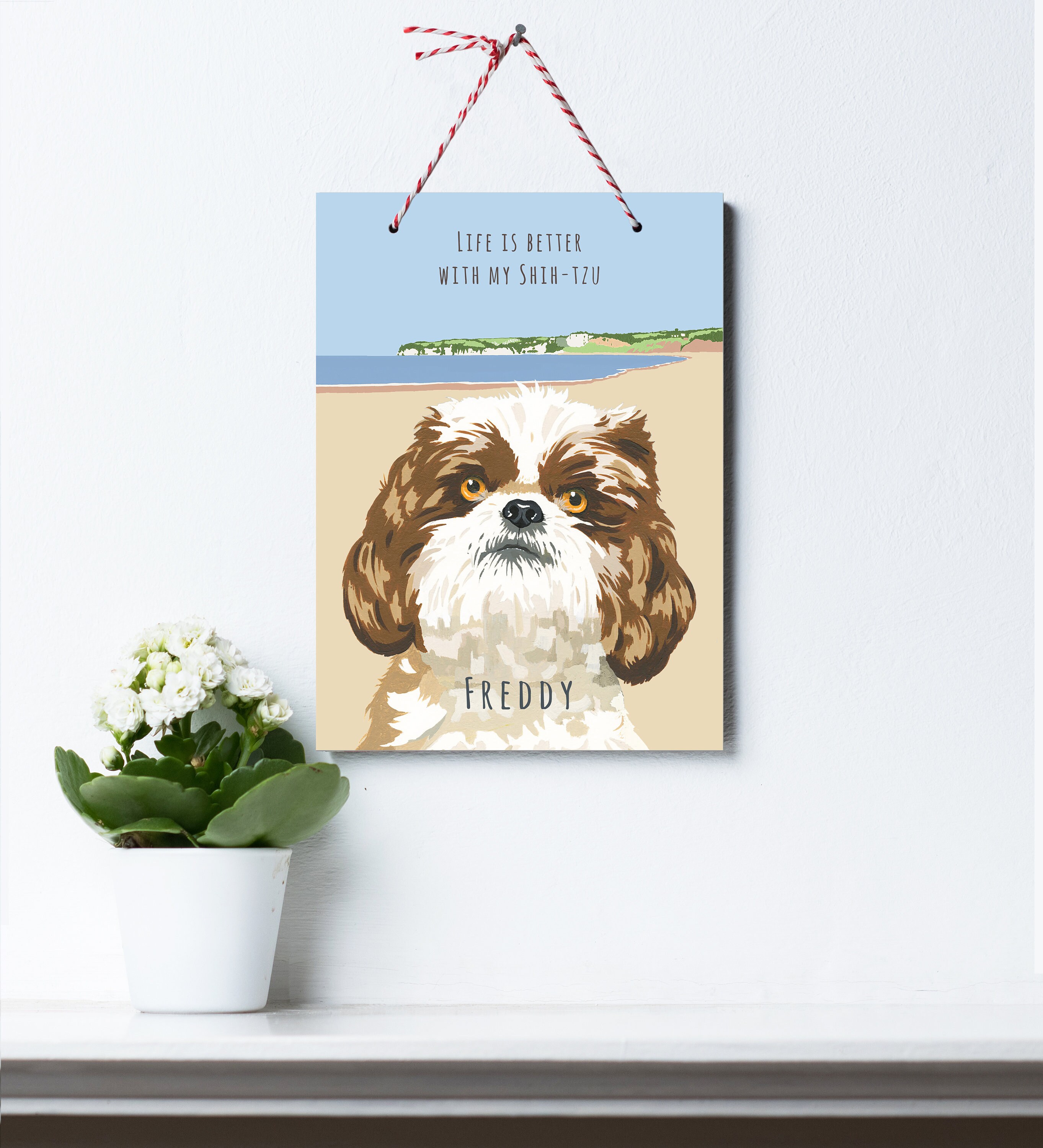 Personalised Shih Tzu Wooden Sign With String. - Etsy