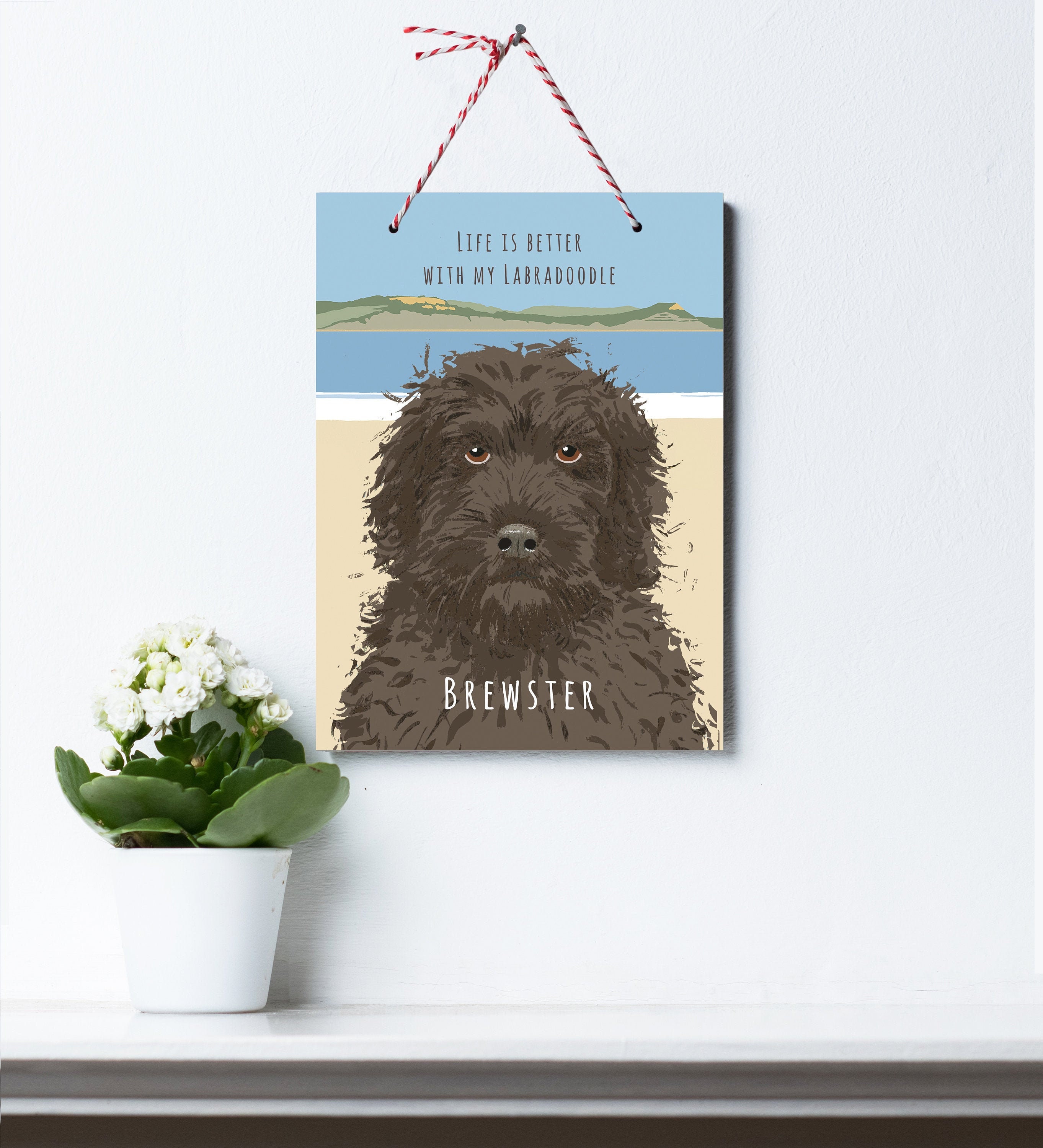 Personalised Labradoodle Wooden Sign With String. - Etsy