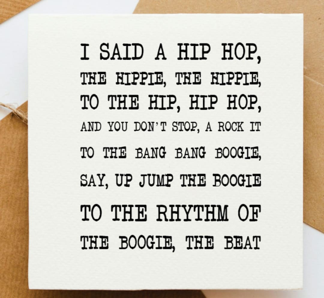 Rappers Delight Card, Card for Him, Card for Her, Sugarhill Gang, Rap ...