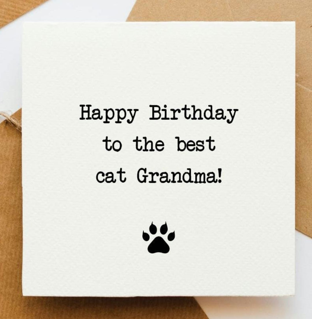 Best Cat Grandma Birthday Card, Card for Her, Grandparent Card, Cute ...