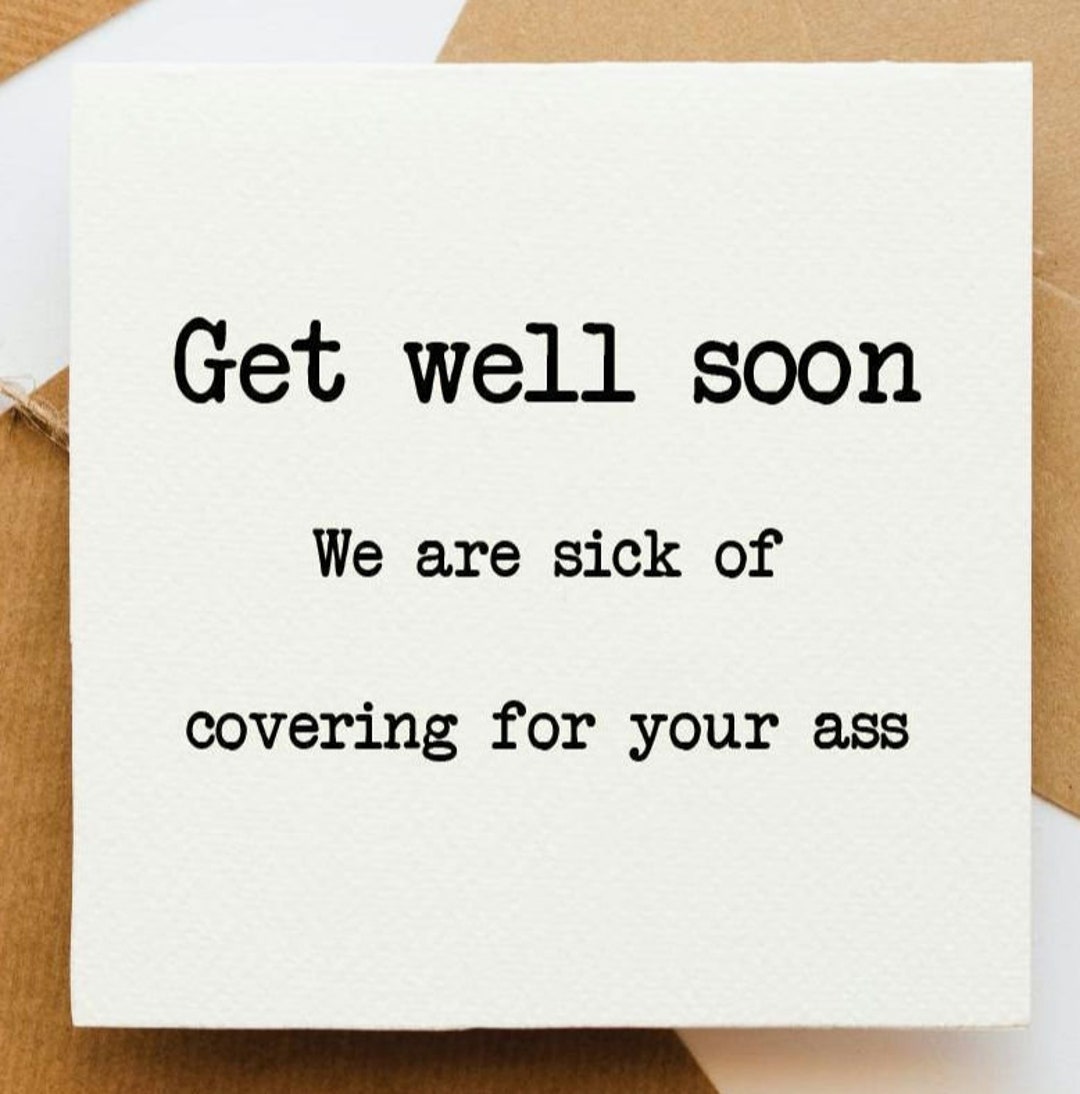 Funny Get Well Soon Card, Thinking of You Card, Positive Card, Card for ...