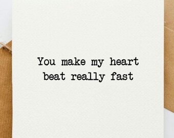 You Make My Heart Skip a Beat, Romantic Funny Card for Her Him ...