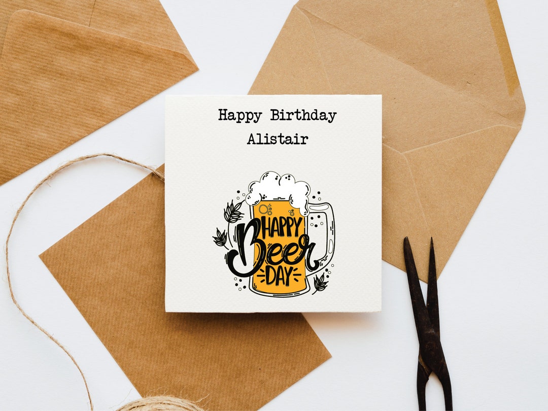 Beer Birthday Card Beer Greetings Card Birthday Card - Etsy