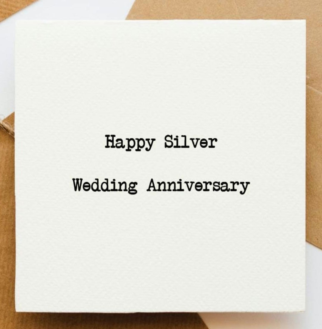 Silver Wedding Anniversary Card, Greetings Card, Card for Them, Silver ...