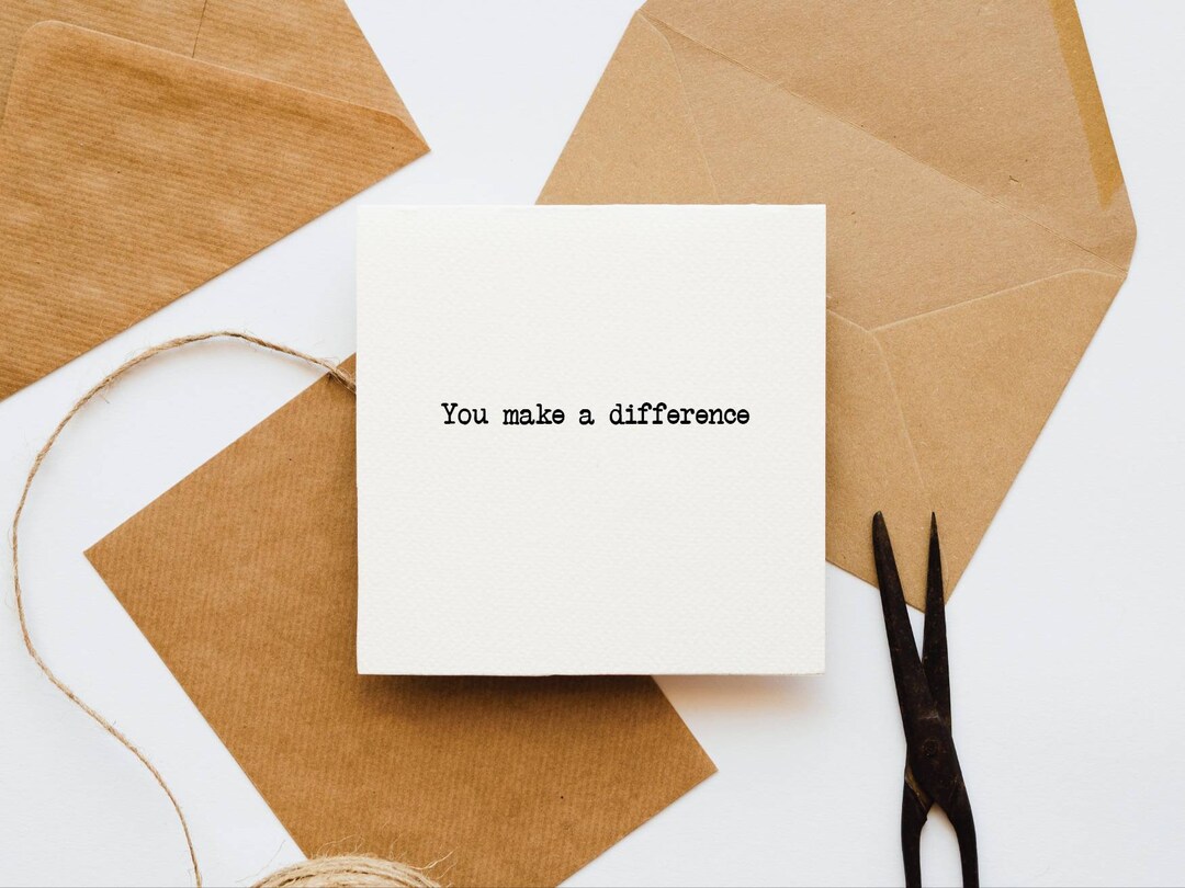 You Make a Difference Card, Recognition Card, Card for Her, Card for ...
