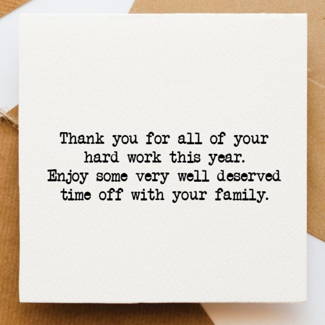 Staff Christmas Card, Work Member Christmas Card, Staff Thank You ...