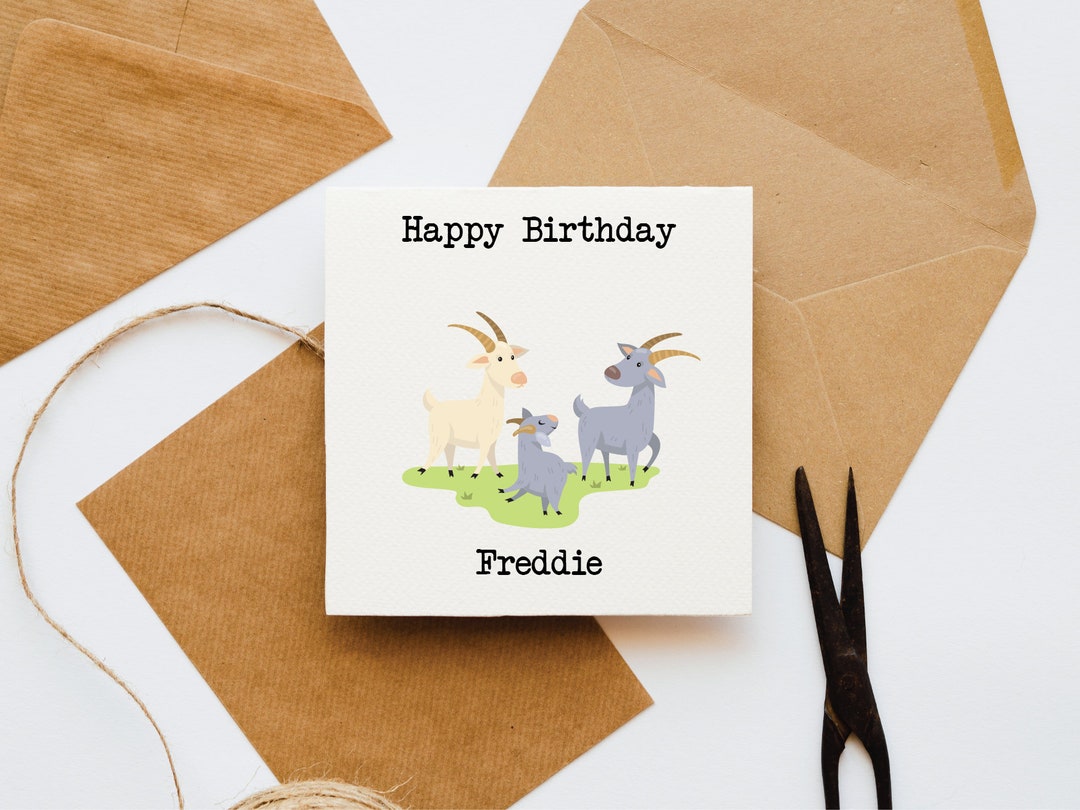 Goat Theme Birthday Card Children's Greetings Card - Etsy