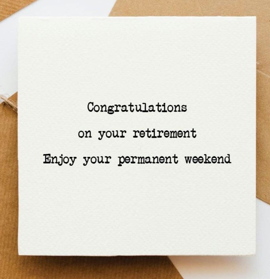 Retirement Card, Happy Retirement, Finishing Work, Card for Work ...
