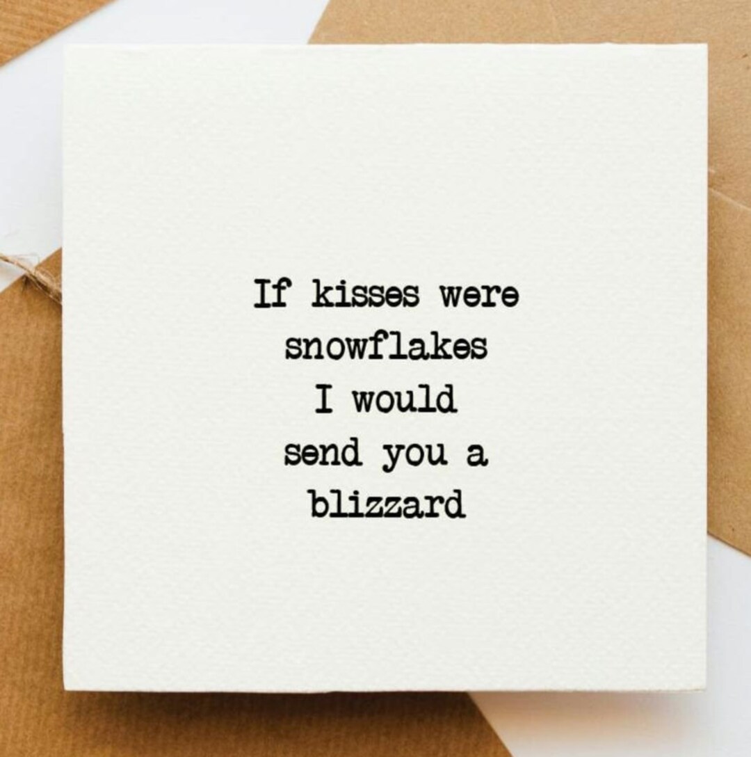 If Kisses Were Snowflakes Card, Christmas Card, Cute Christmas, Sweet ...