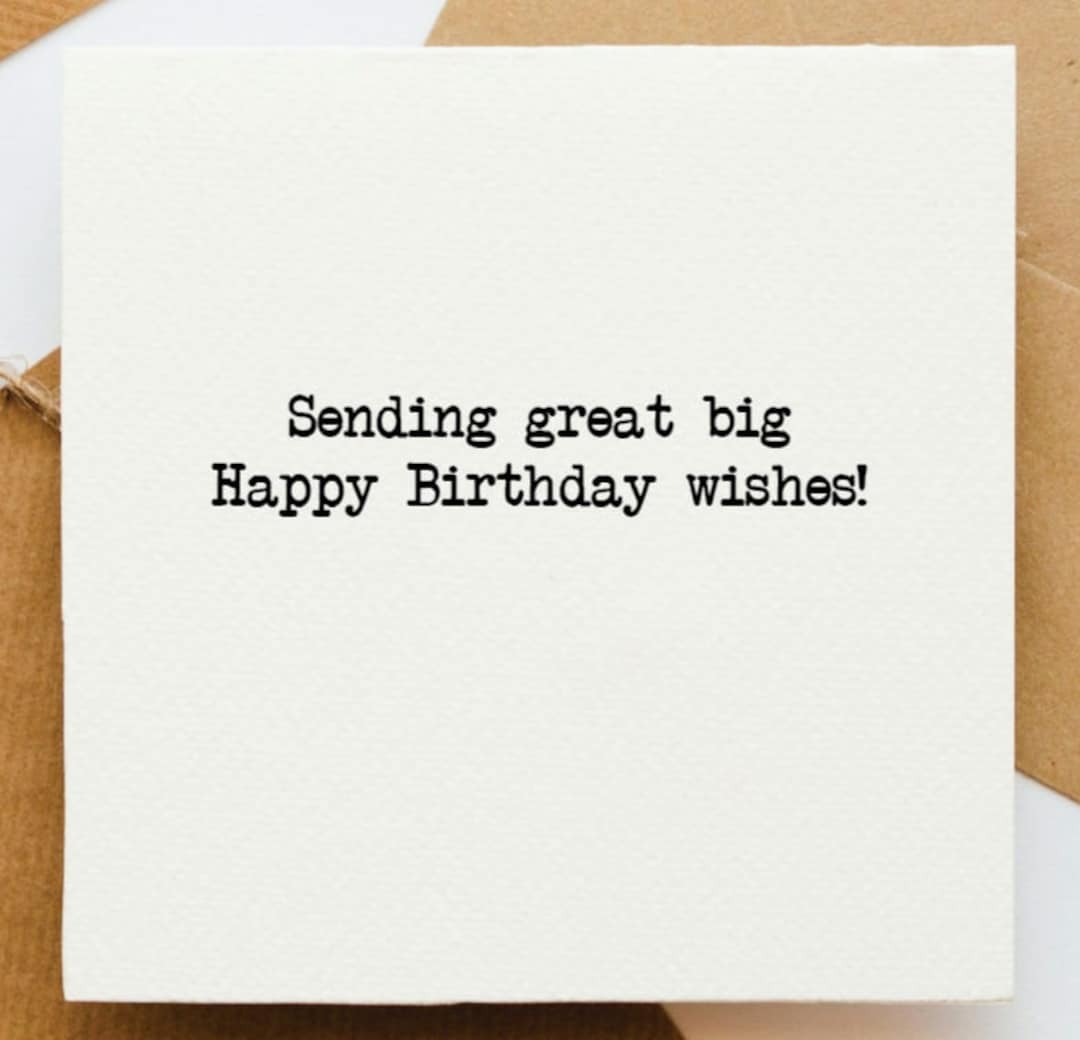 Sending Great Big Happy Birthday Wishes Card, Card for Her, Card for ...