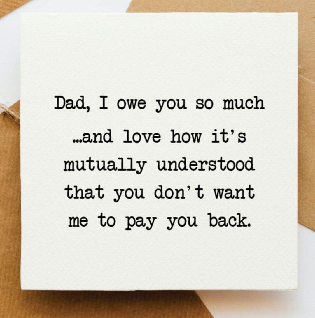 Dad Funny Birthday Card, From Your Son, From Your Daughter, Funny Dad ...