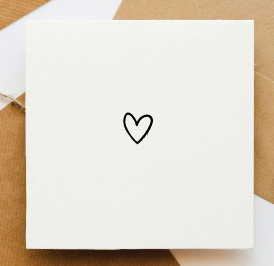 Heart Card (pack of 10) Small Heart, Heart Outline, Heart Drawing, Tiny ...