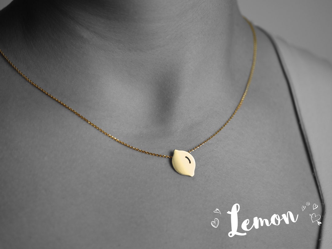Collar de limón 925 Fruta hecha a mano de plata de ley, símbolo de amor ...
