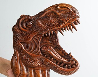Wooden T Rex Statue - Etsy