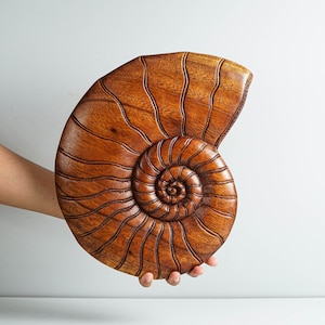 Seashell Wall Decor, Wall Art, Wood Carving, Seashell Sculpture, Beach ...