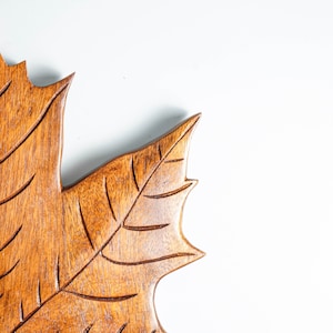 Wooden Maple Leaf Wall Art, Wood Carving Wall Art, Leaf Wall Decor ...