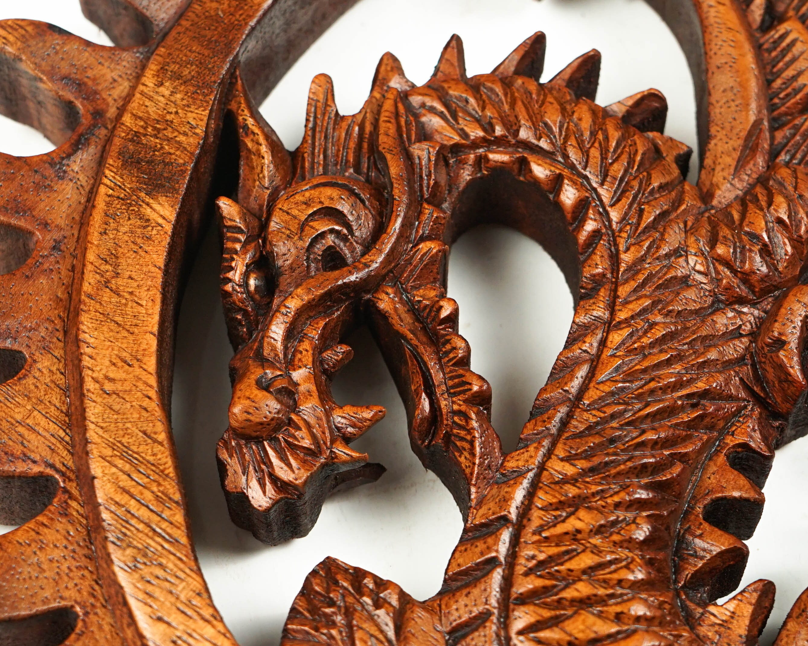 Wooden Dragon Statue, Wall Art, Chinese Dragon, Mystical Animal ...