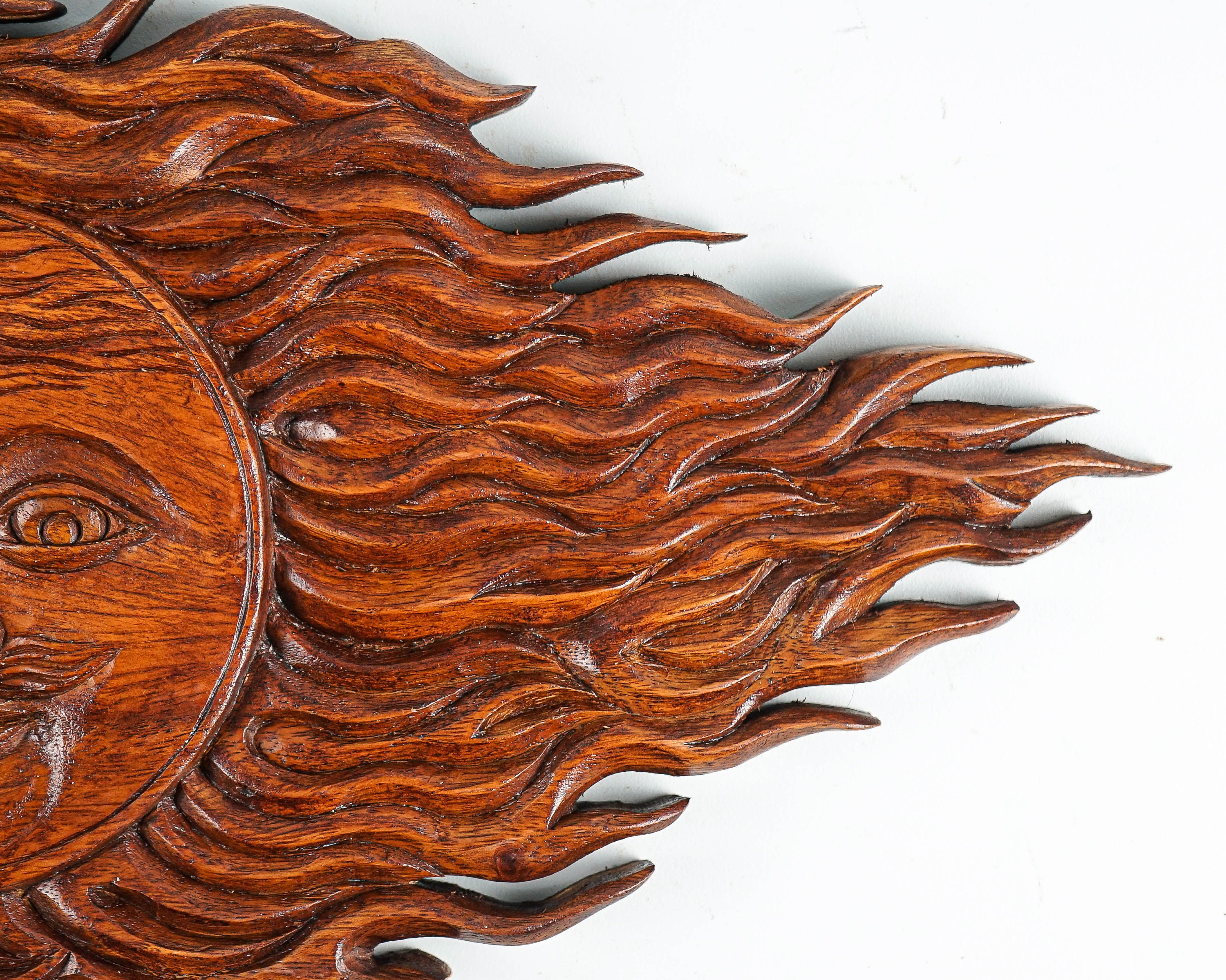 Wooden Sun Face Wall Decor Wood Carving Wall Art Sun Face - Etsy