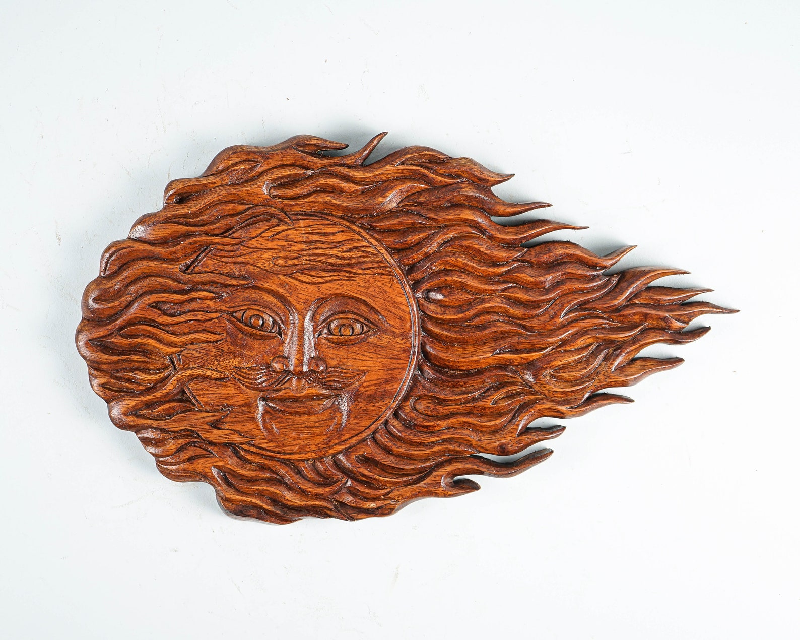 Wooden Sun Face Wall Decor Wood Carving Wall Art Sun Face - Etsy