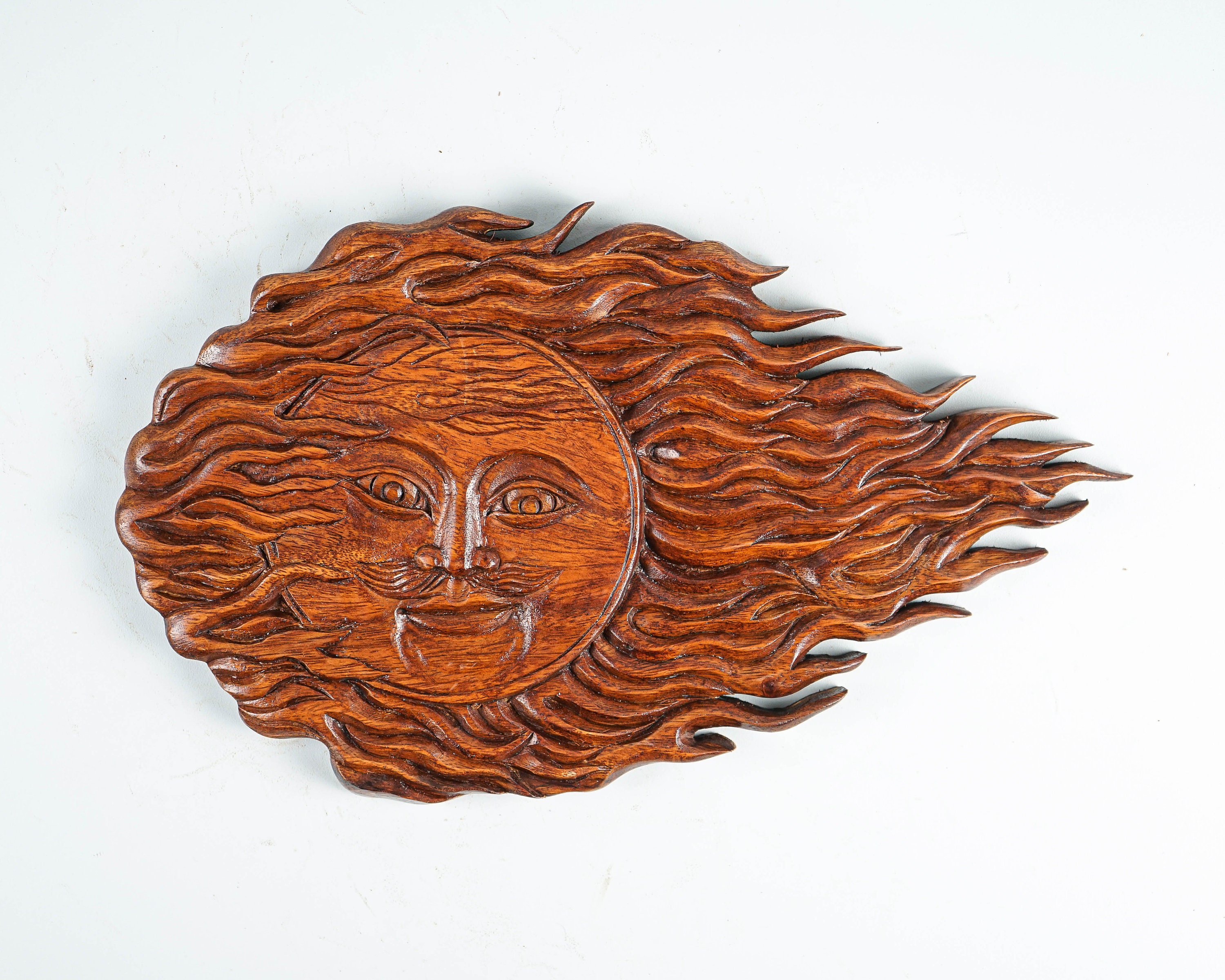 Wooden Sun Face Wall Decor Wood Carving Wall Art Sun Face - Etsy