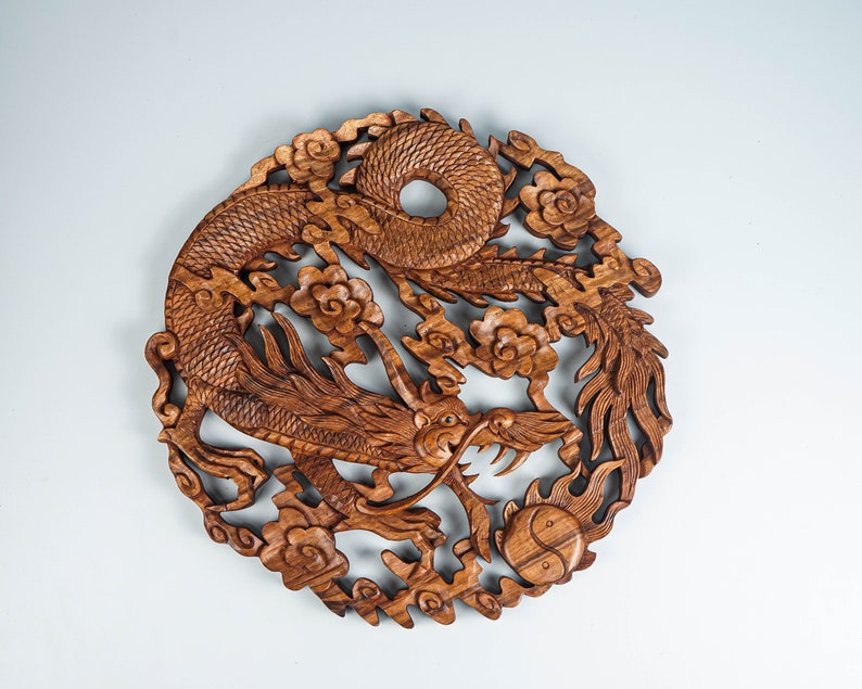 Wooden Dragon Statue, Wall Art, Sky, Chinese Dragon, Mystical Animal ...