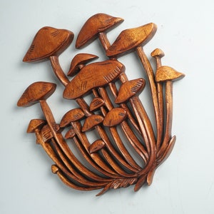 Alba Clamshell Mushroom Decor, Cute Mushroom Wall Decor, Hand Carved ...