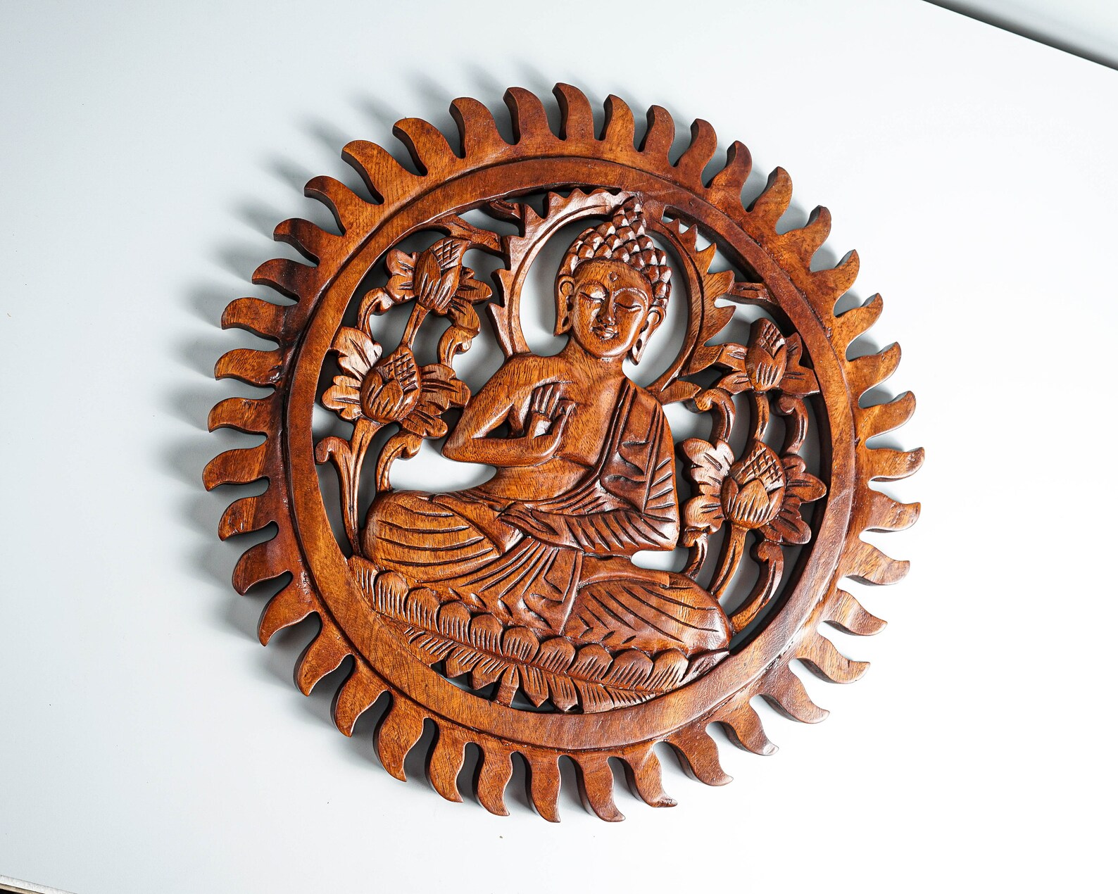 Buddha Wall Decor Hanging Buddha Sculpture Woodcarving - Etsy