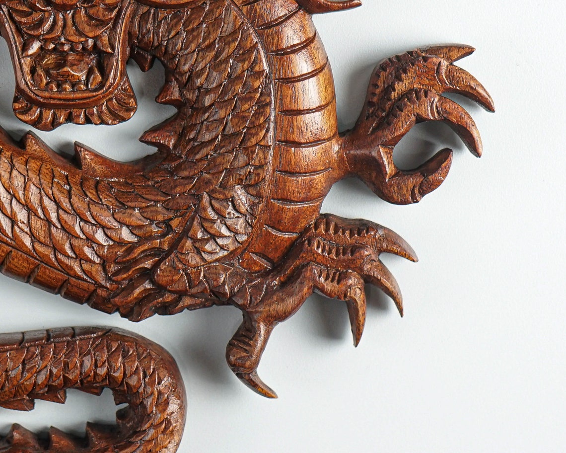 Angry Dragon Wall Art Chinese Dragon Mystical Animal Wood - Etsy