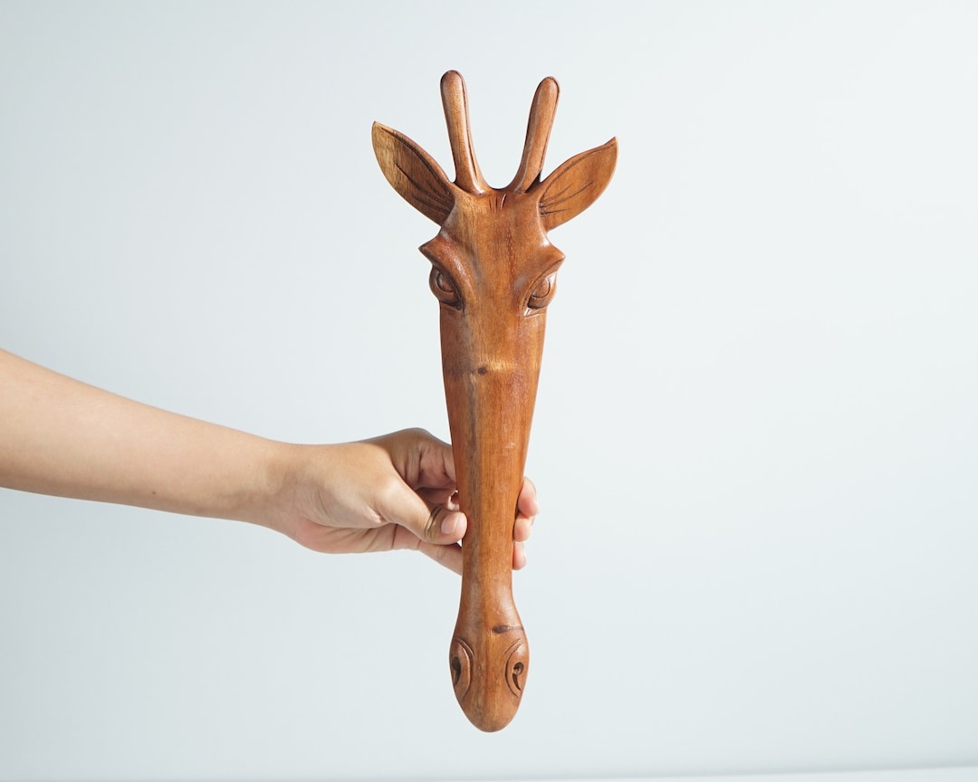 Giraffe Head Wall Art, Animal Statue, Ornament, Wood Wall Art ...