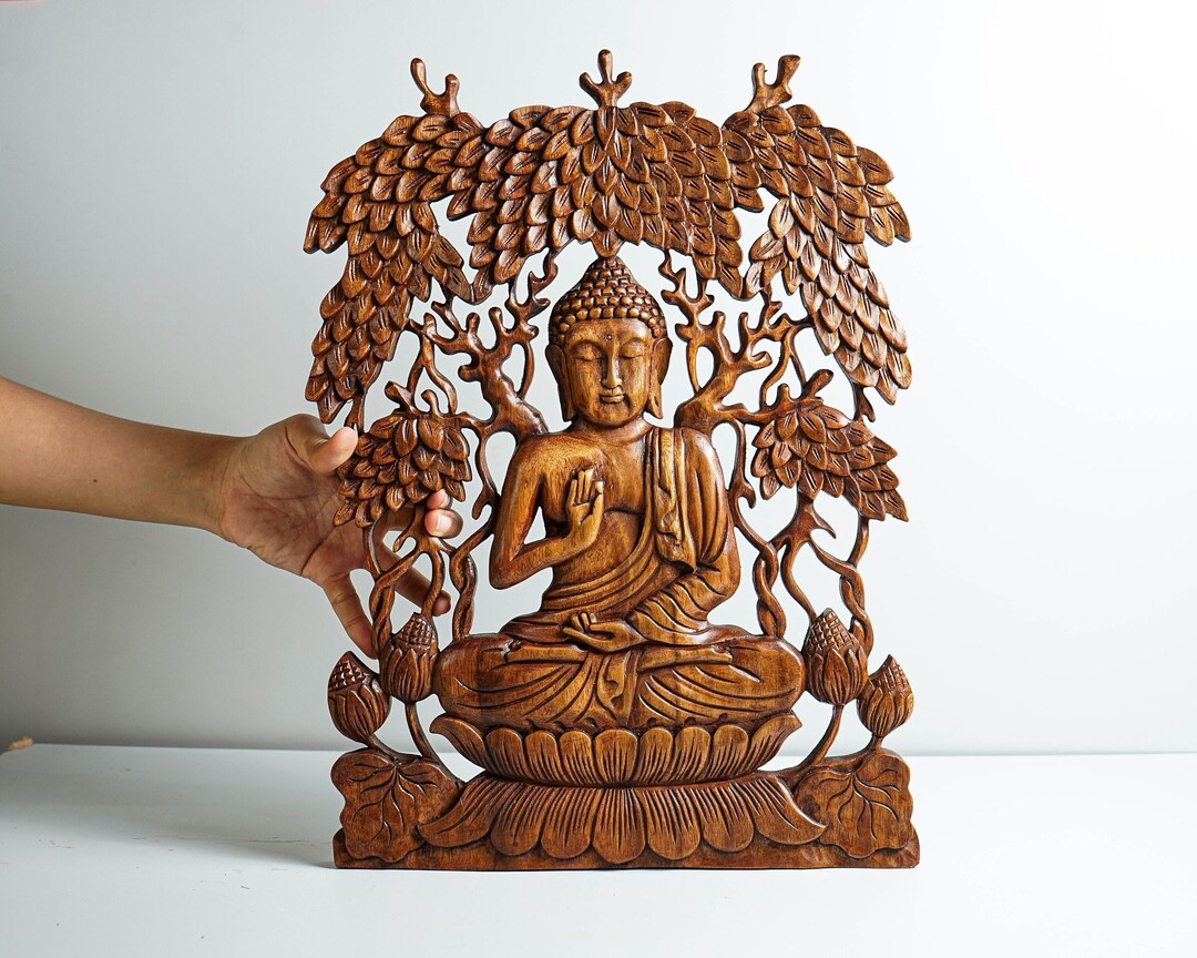 Buddha Sitting Under Tree Sculpture, Hanging Buddha, Gallery Wall ...