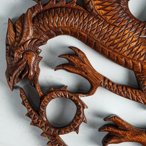 Hydra Dragon Wall Art, Wooden Three Headed Dragon, Wall Art, Hanging ...
