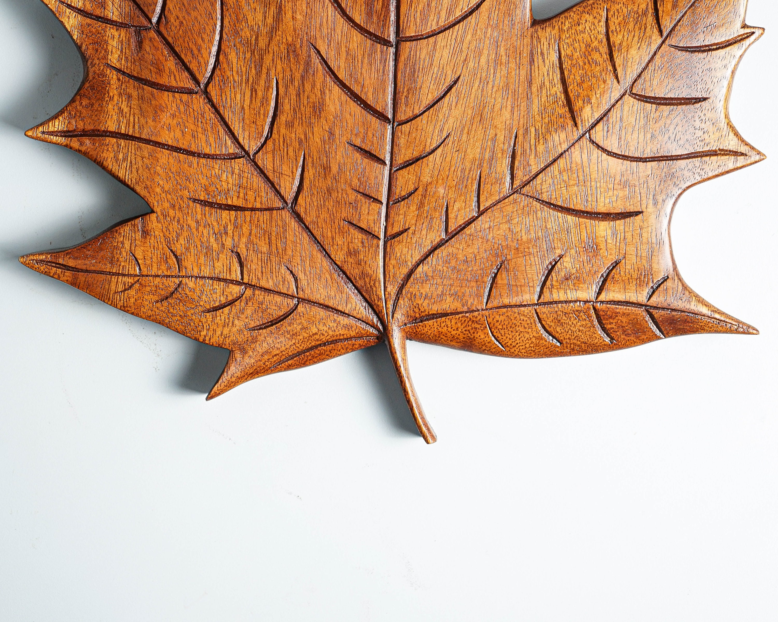 Wooden Maple Leaf Wall Art Wood Carving Leaf Wall Decor | Etsy