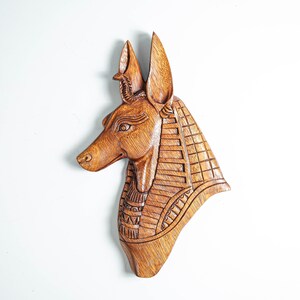 Egyptian Anubis Wall Decor, Wood Carving, Wooden Egyptian Ornament ...