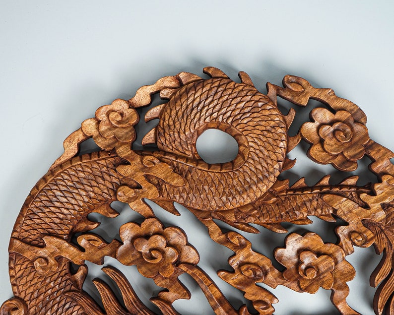 Wooden Dragon Statue, Wall Art, Sky, Chinese Dragon, Mystical Animal ...