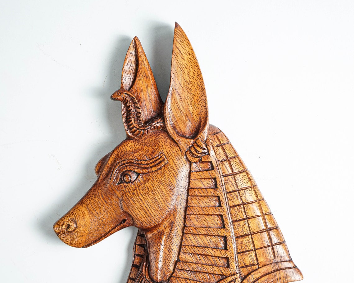 Egyptian Anubis Wall Decor Wood Carving Wooden Egyptian - Etsy