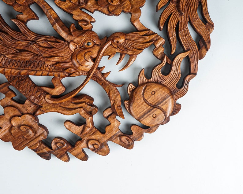 Wooden Dragon Statue, Wall Art, Sky, Chinese Dragon, Mystical Animal ...