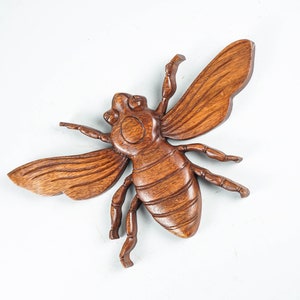 Bee Wall Art, Wood Carving, Insect Statue, Handcrafted, Animal ...
