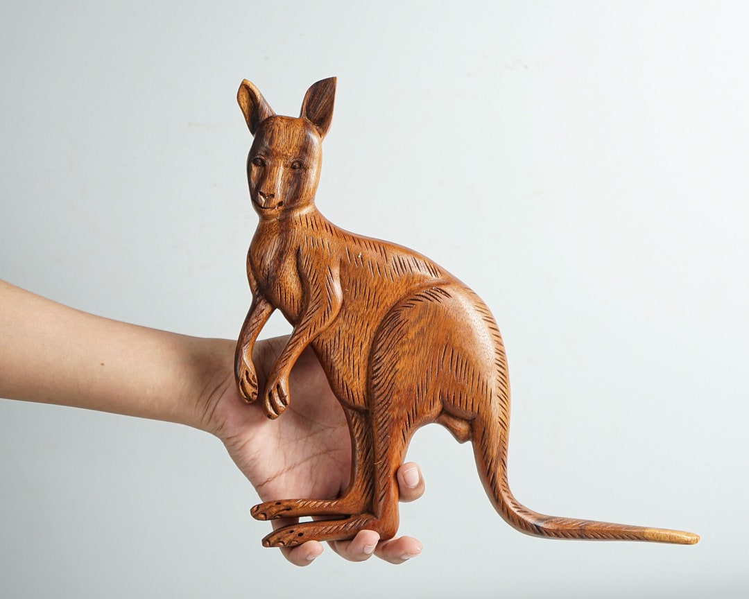 Wooden Kangaroo Wall Art, Australian Animal, Wallaroo Statue, Wood ...