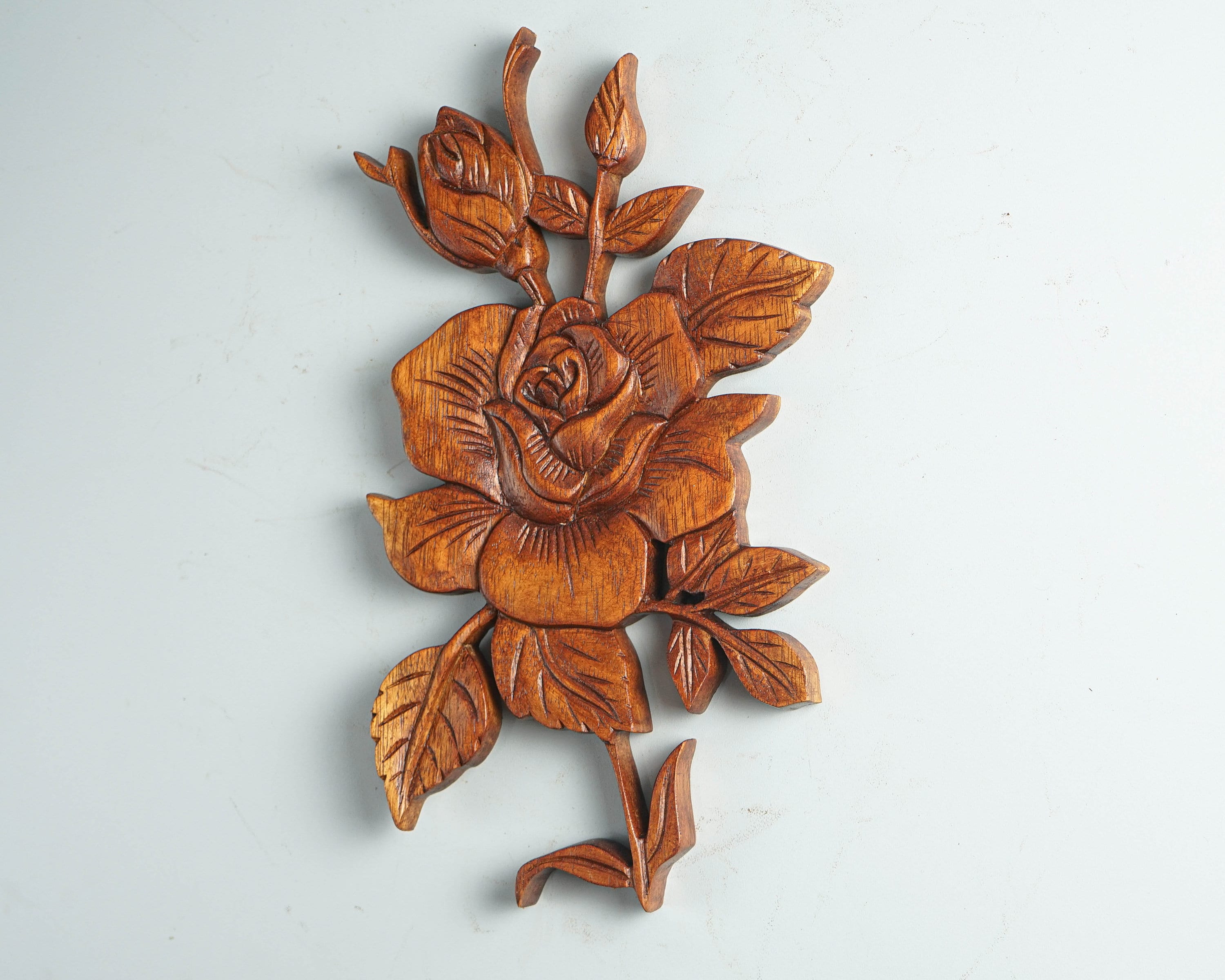 Wooden Rose, Rose Wall Decor, Wooden Flower, Flower Wall Art, Room ...