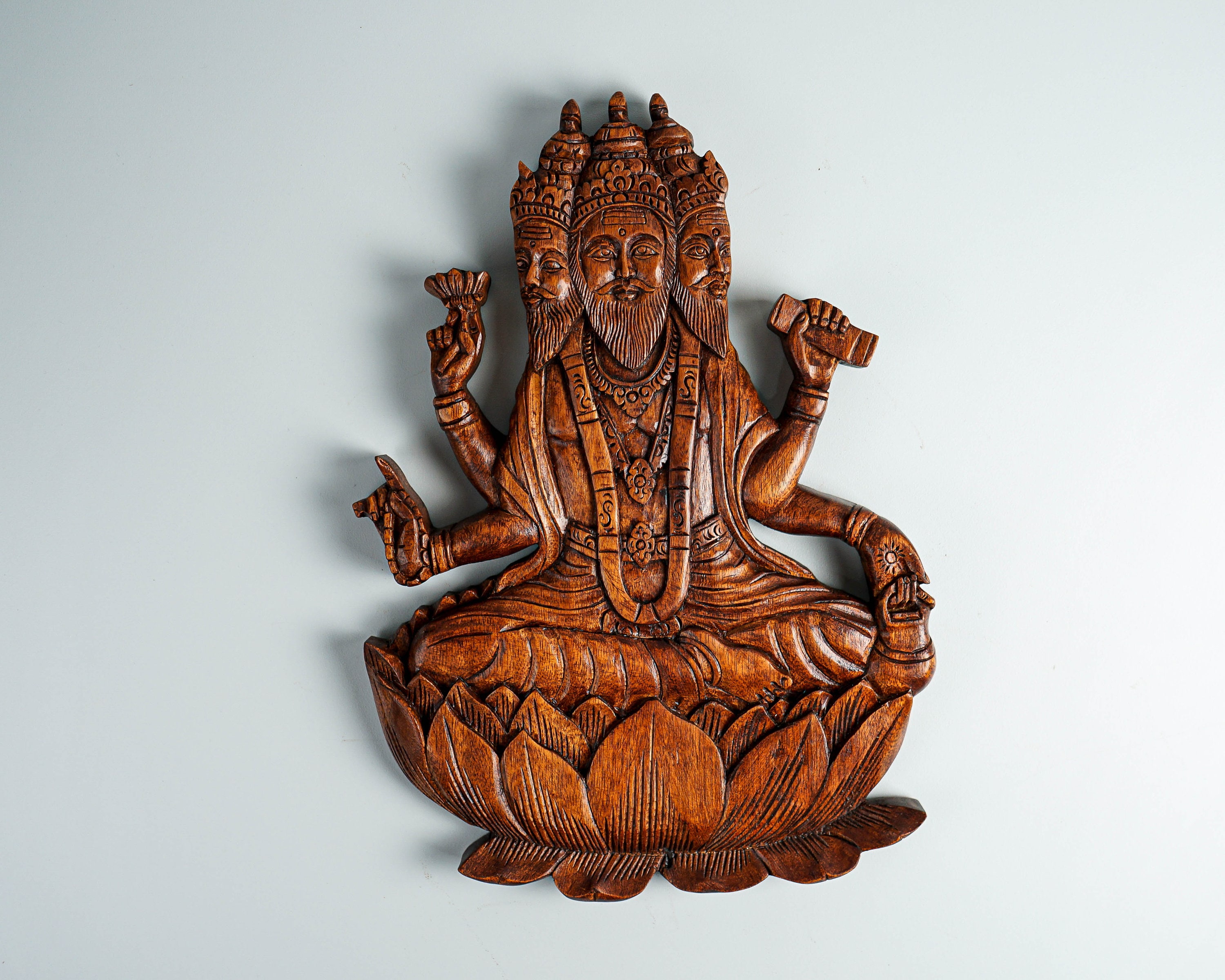 Lord Brahma Wall Hanging Four Faces Brahma Spiritual - Etsy