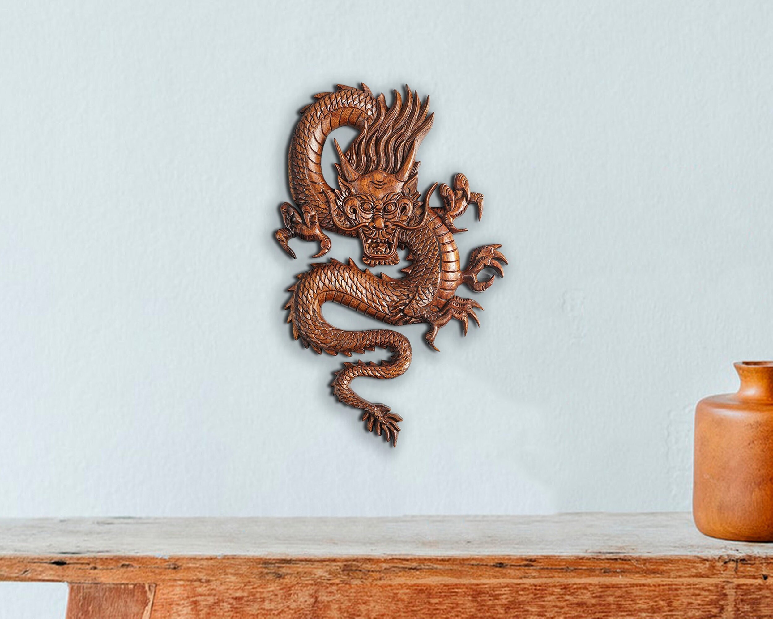 Angry Dragon Wall Art Chinese Dragon Mystical Animal Wood - Etsy