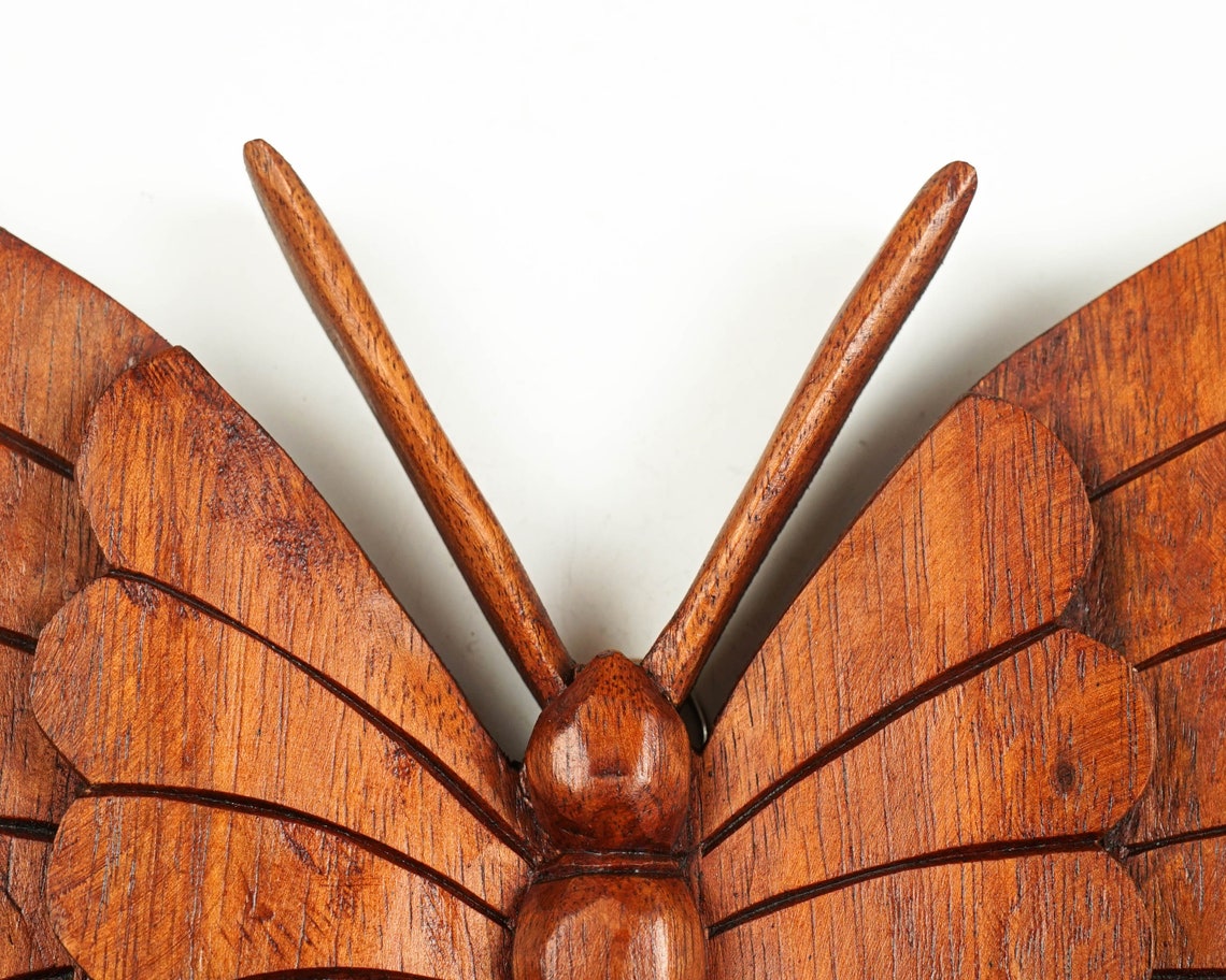 Butterfly Wall Art, Wood Carving, Insect Statue, Animal Decor ...