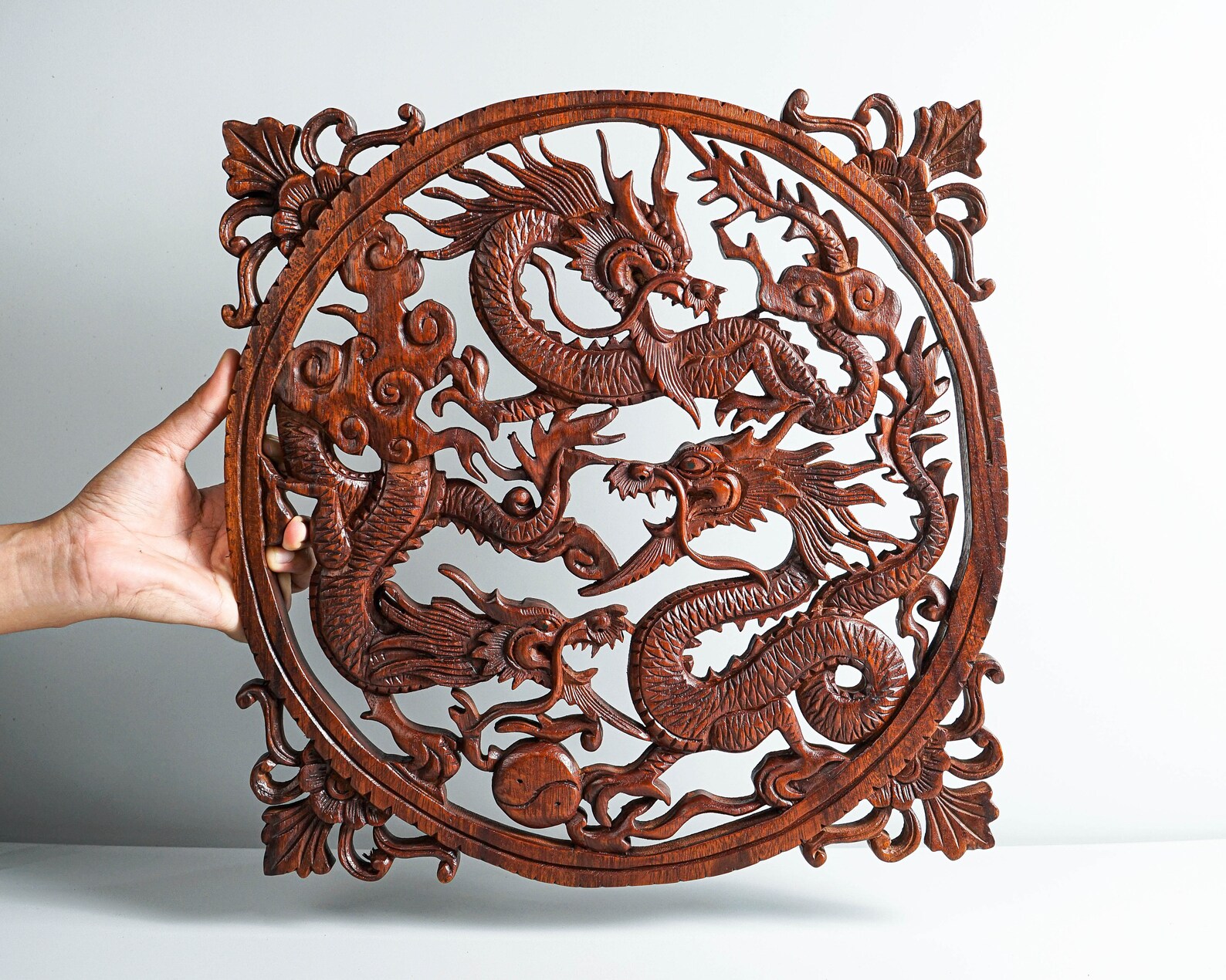 Chinese Dragon Wall Decor Dragon Wall Art Wood Carving - Etsy